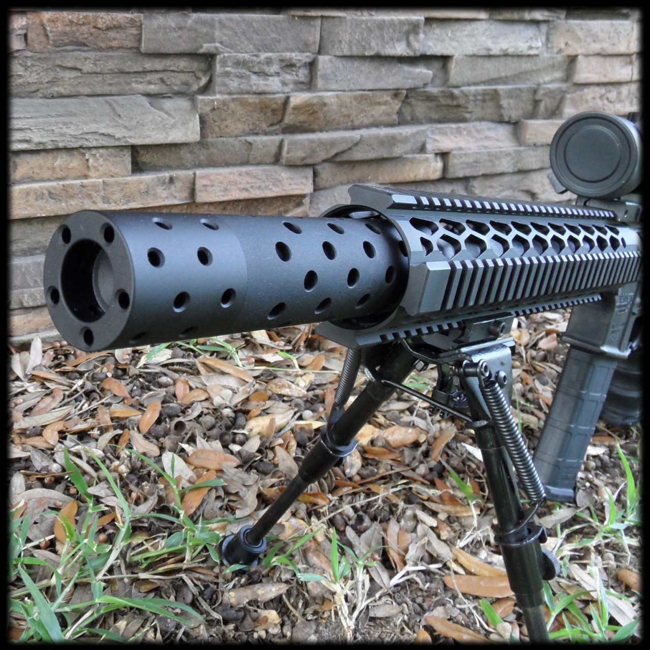 Multi Ported Muzzle Brake Style Barrel Shroud AR 15 Kineti Tech Multi Ported Muzzle Brake Style Barrel Shroud AR 15 Kineti Tech