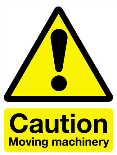 Caution moving machinery adhesive sign - Signs 2 Safety Caution moving machinery adhesive sign - Signs 2 Safety