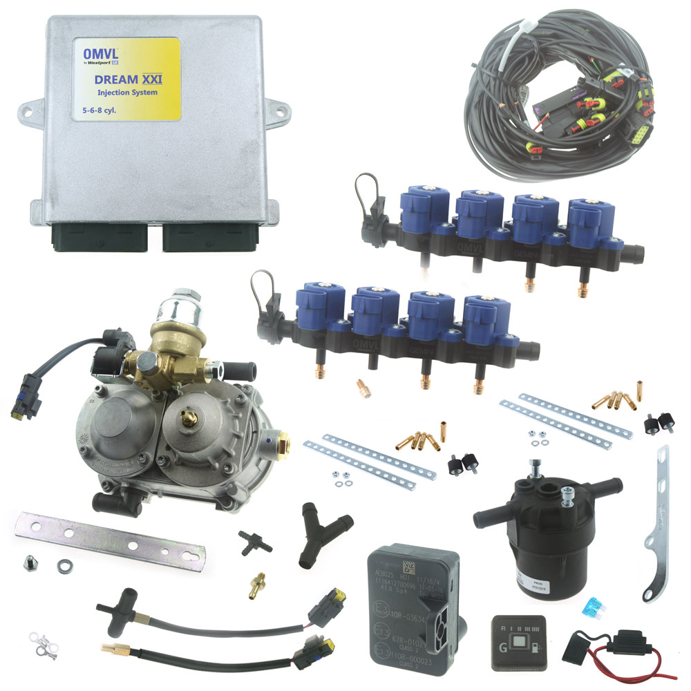 8CYL autogas kit OMVL Dream XXI-N, HP Reducer, Gemini