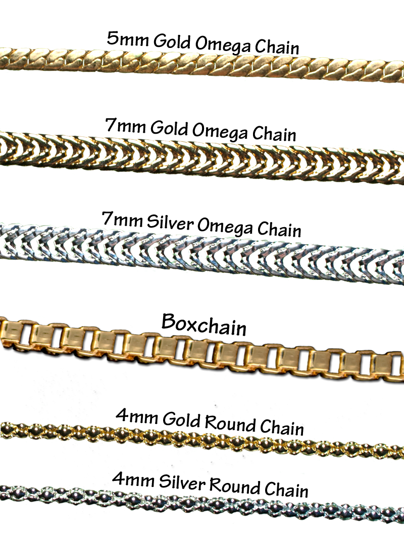 Gold And Silverplate Chains In Omega Round And Box Chain Styles All