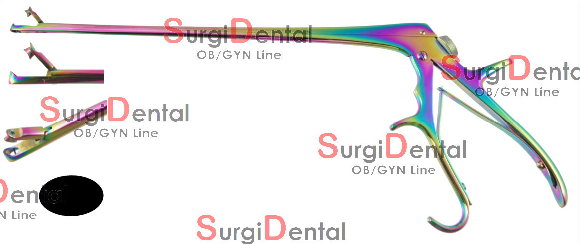 Burke Cervical Biopsy Punch Forceps, Extra Long Titanium Coated