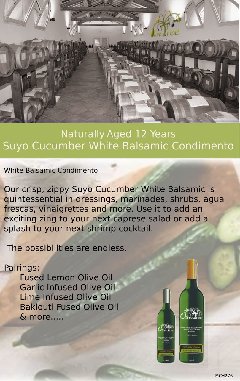 Suyo Cucumber Balsamic Condimento - Alpine Olive Tree