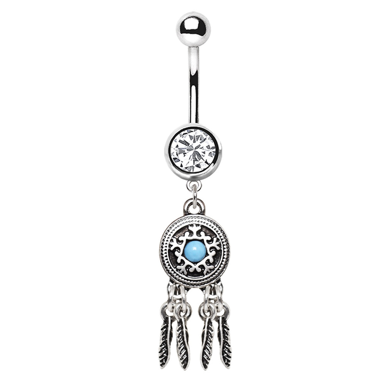 Belly Button Rings Feather