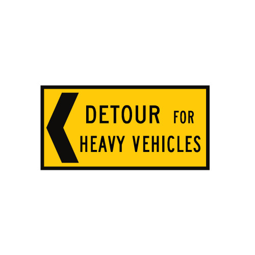 Detour For Heavy Vehicles Sign - Left OR Right Arrow- (1200mmx600mm ... Detour For Heavy Vehicles Sign - Left OR Right Arrow- (1200mmx600mm ...