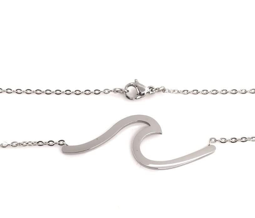 Stainless steel Wave Necklace - keys love jewelry