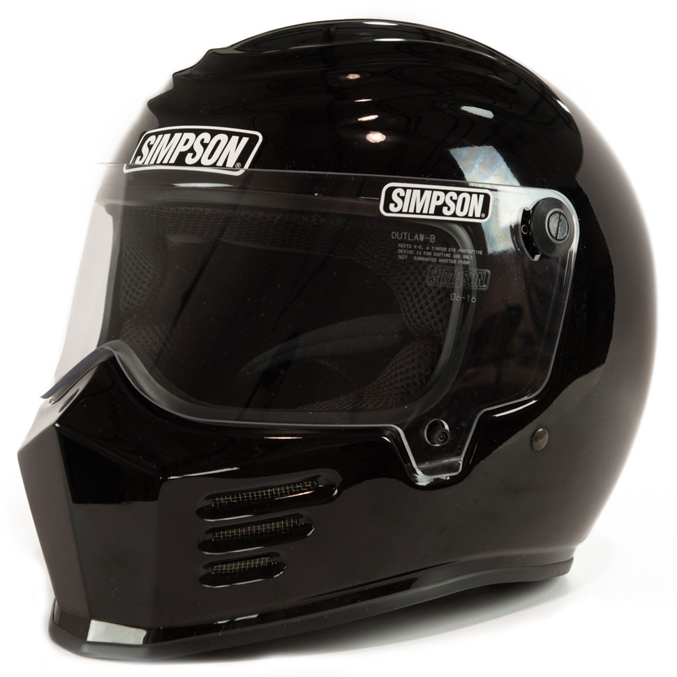 Simpson Outlaw Bandit Motorcycle Helmet - Gloss Black - Get Lowered Cycles