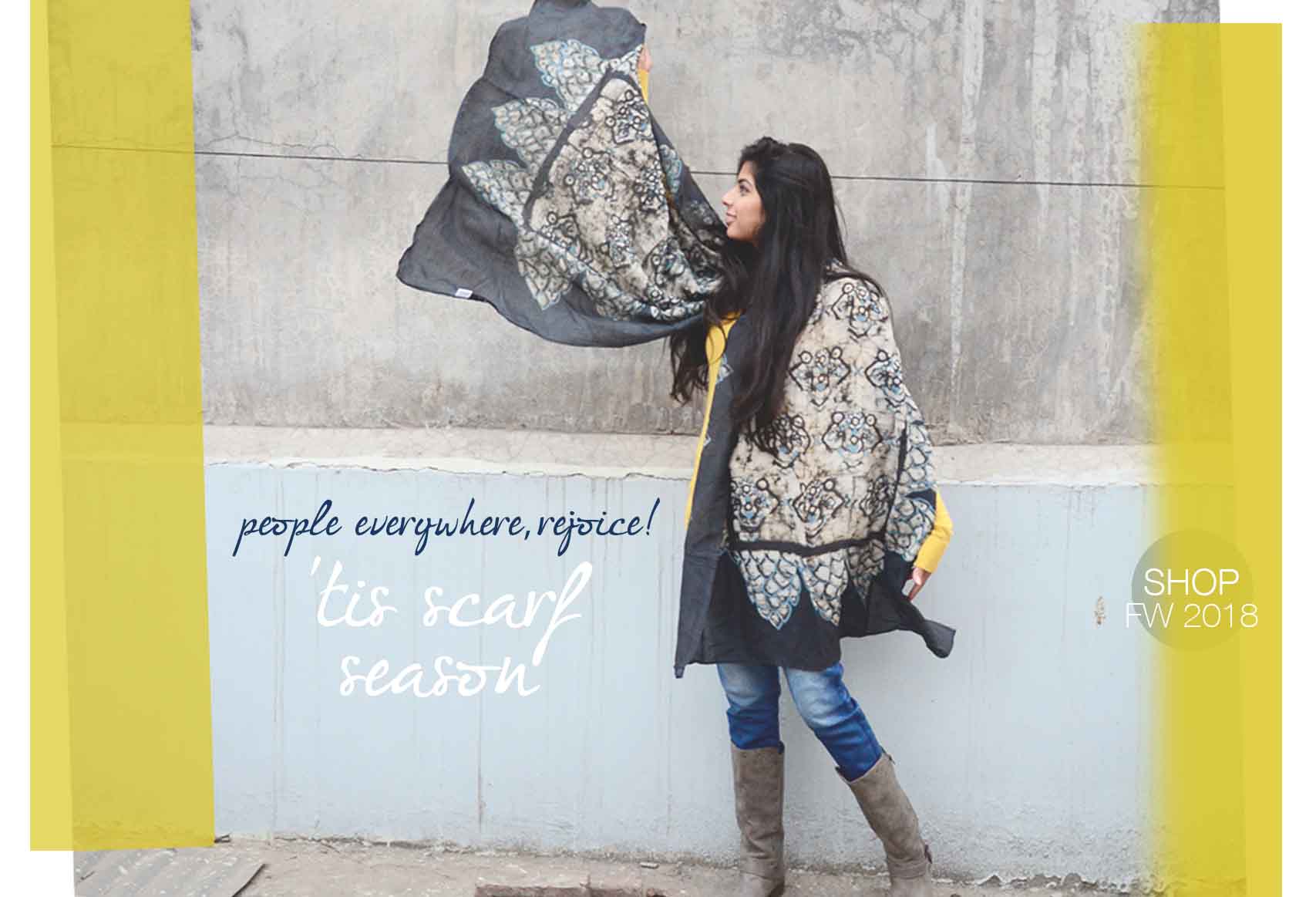 Block print scarf & curtains | ichcha