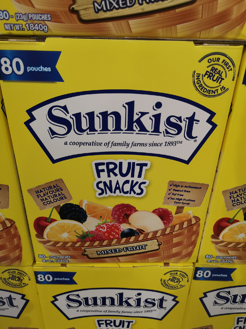Sunkist Fruit Snacks 80 x 23g - Fairdinks