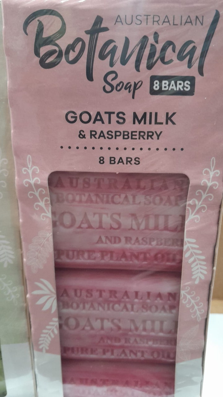 Australian Botanical Soap 200g X 8 Count Goats Milk And Rasperry