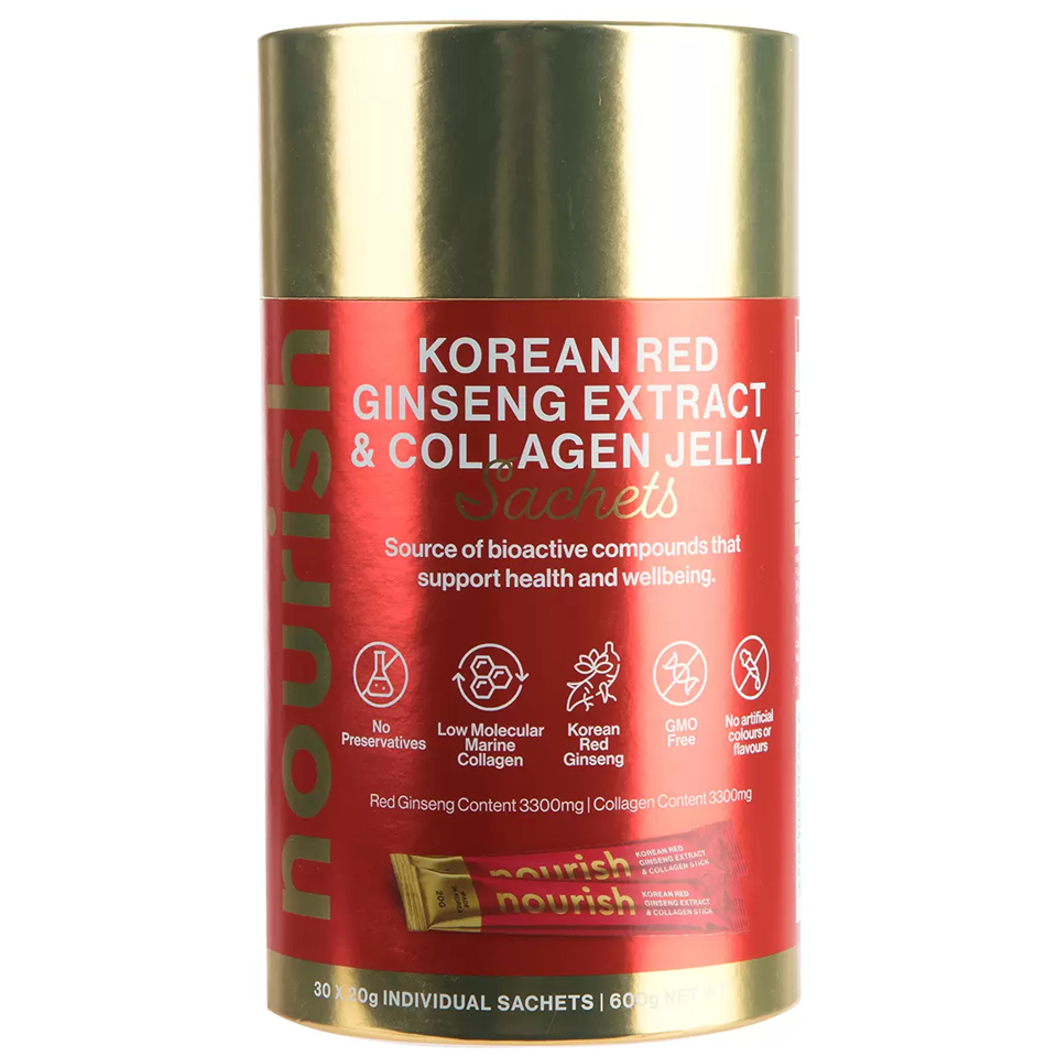 Nourish Korean Ginseng & Collagen 30 x 20G Jelly Sachets - Fairdinks