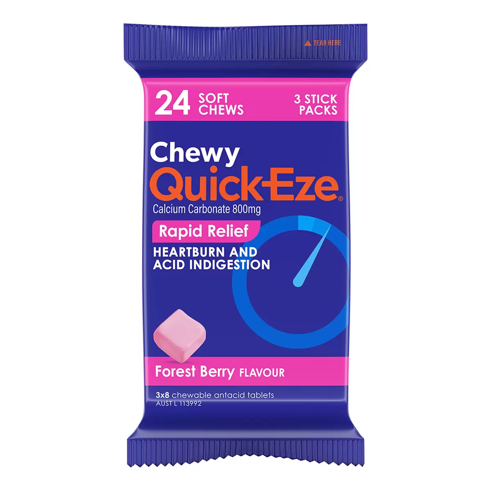 Quick-Eze Chewy Rapid Relief 24 Tablets - Forest Berry - Fairdinks