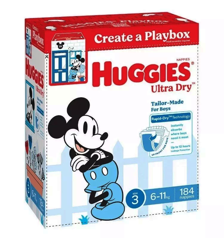 Huggies Nappies Size 3 Crawler Boy 184 Count - Fairdinks