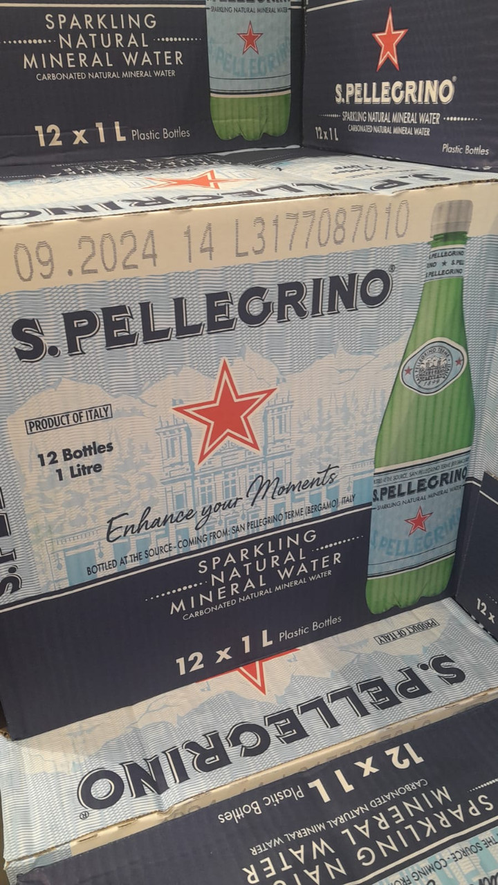Sanpellegrino Sparkling Mineral Water 12 X 1l Plastic Bottles Fairdinks
