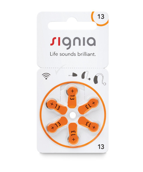 Signia Hearing Aid Batteries size 13 (s13) - Discounted at HEARING SAVERS