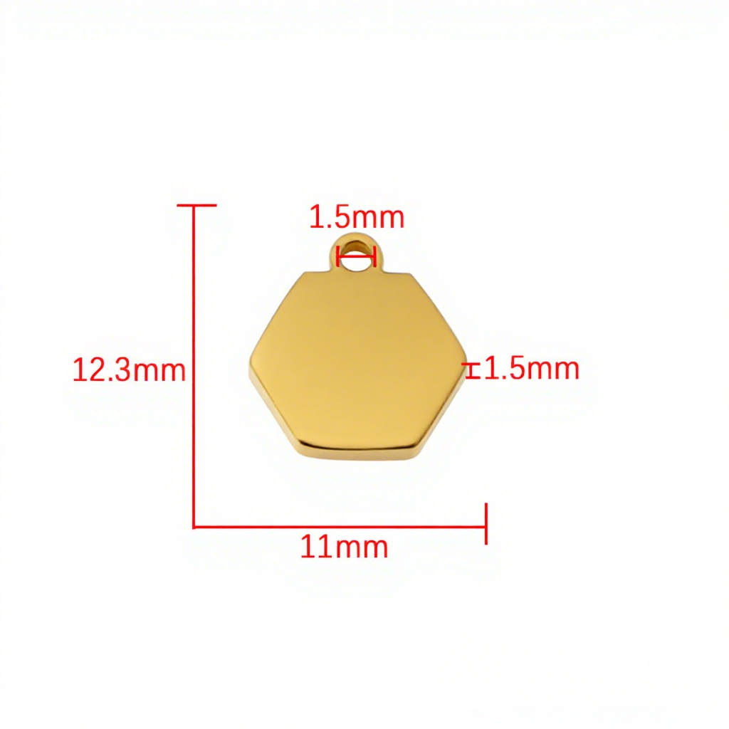 Hexagon Disc 12mm - GOLD PLATED - Metal+Maker