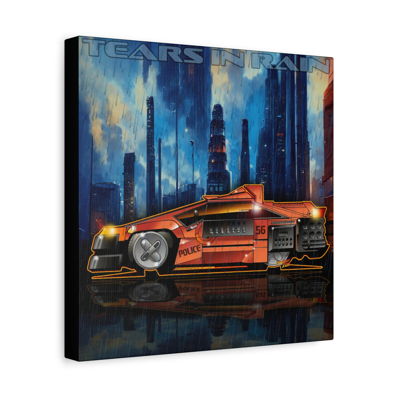 BLADE RUNNER DECKARD Police Movie Car Fireball Art Canvas Print - 12x12 ...