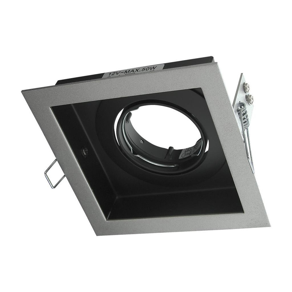 Square Slimline Single Light Downlight Frame Silver Frame | Lighting Style