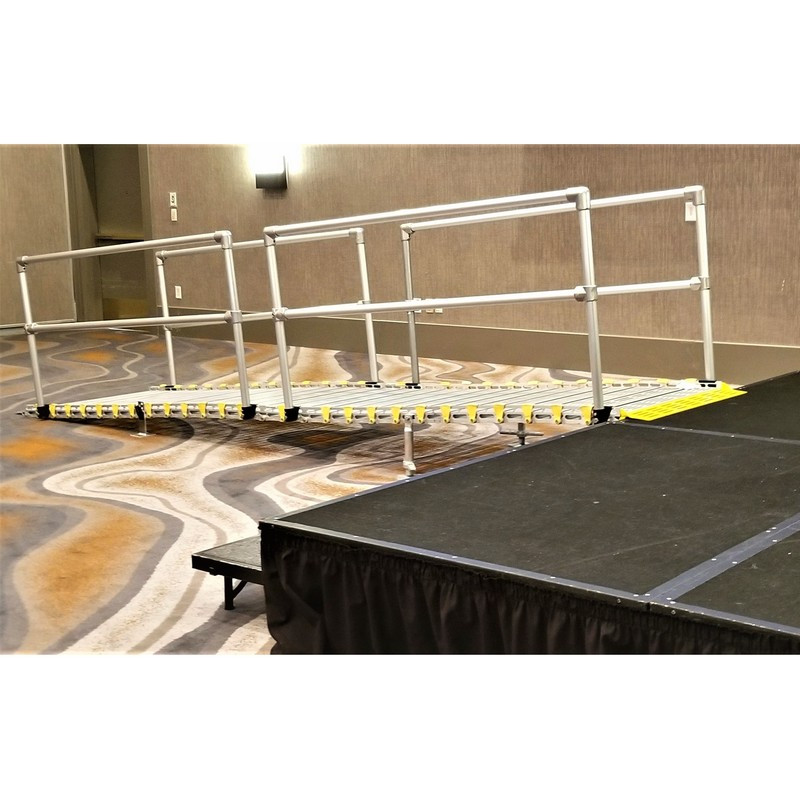 Roll-A-Ramp | Portable Stage Ramp 36" | 1 Handrail Straight Ends