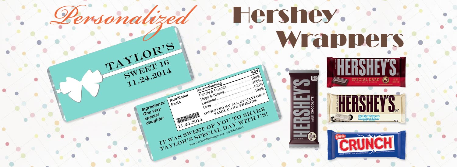 Personalized Candy Bar Wrappers and Hershey's Chocolate Bars