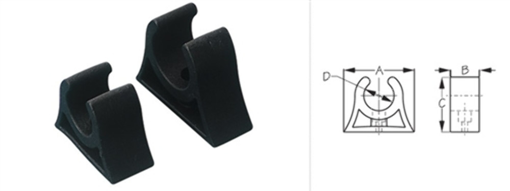 Pole Storage Clips 3/4" Molded Rubber - Go2 Outfitters