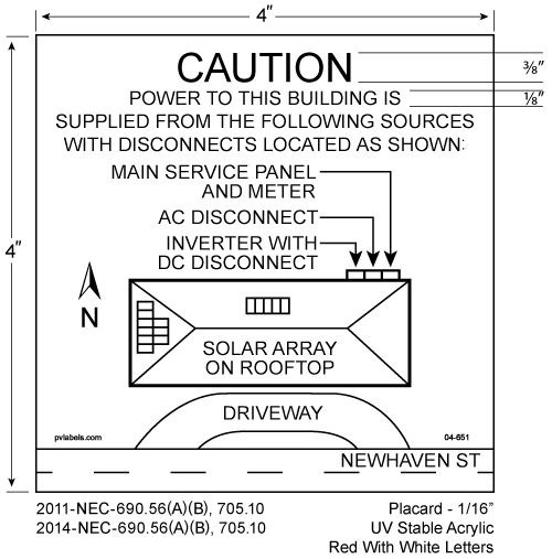 Solar Placards - Solar Directory NEC 690.56(A)(B) | PV Labels