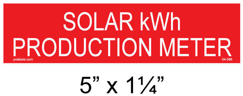Solar Placards - Solar kWh Production Meter | PV Labels