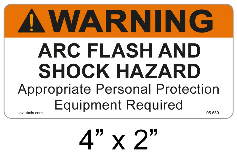 WARNING ARC FLASH LABELS