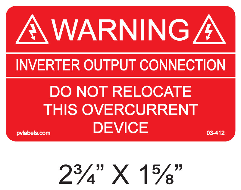 Solar Label - INVERTER OUTPUT CONNECTION DO NOT RELOCATE | PV Labels