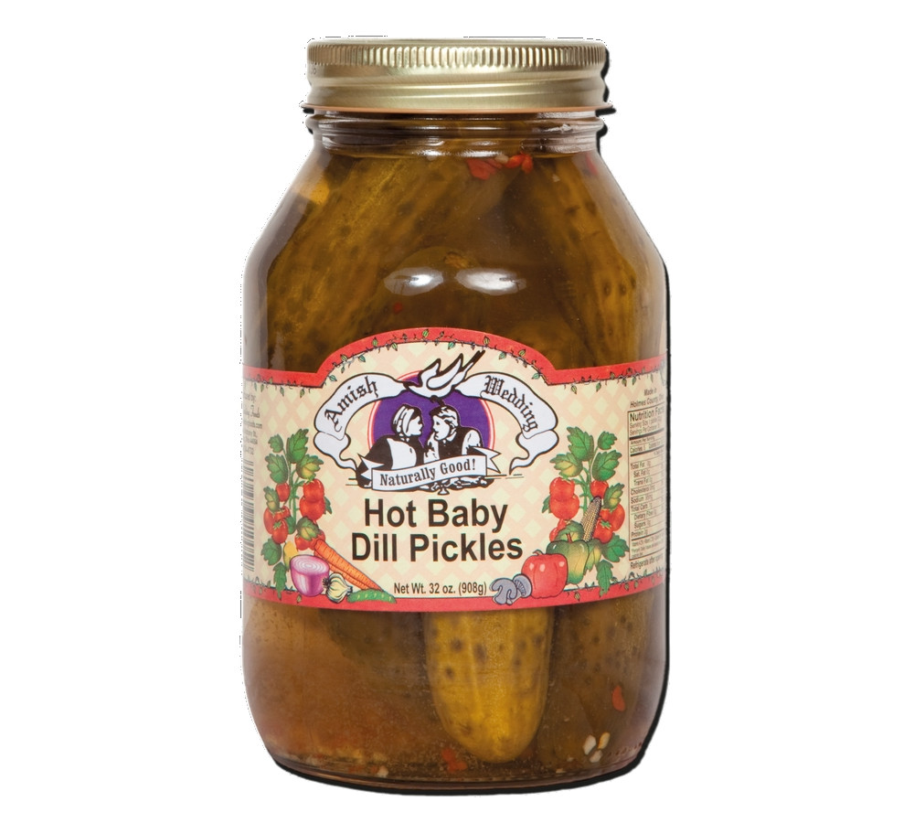 Hot Baby Dill Pickles - Quart - Amish Country Store