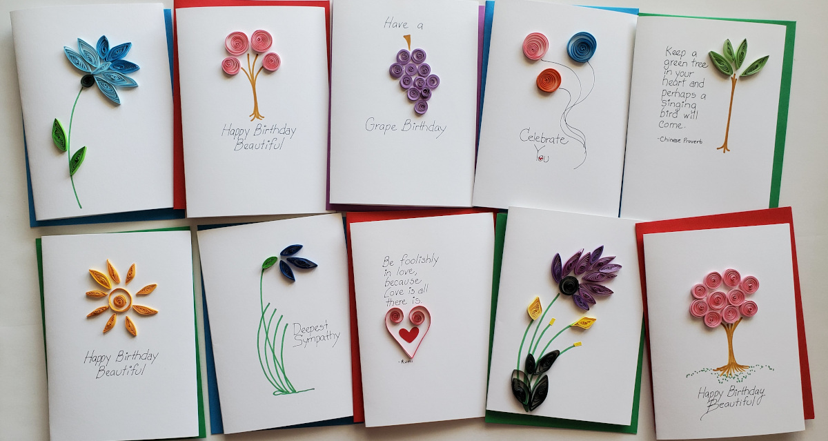 Handmade in the USA recycled paper all occasion greeting cards