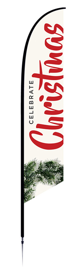 Christmas Feather Banner - Merry Christmas Flag