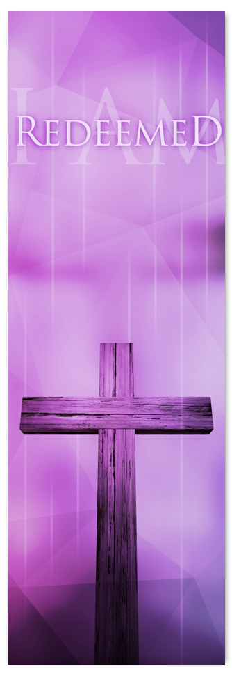 241 Cross Redeemed Purple - Church Banners .com