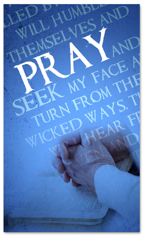 PR007 Pray Verse Blue-WxH - Church Banners .com