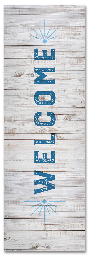 WC084 White Wood - Welcome - Church Banners .com