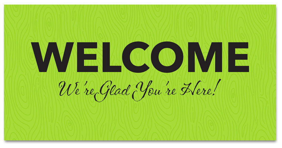 Outdoor Welcome Green Wood - Church Banners .com