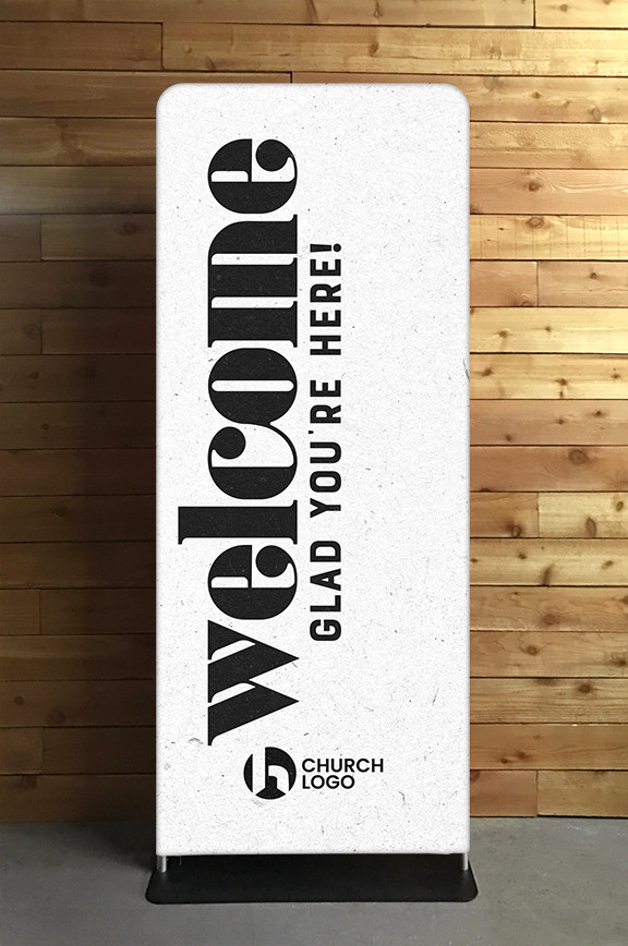 Tension Fabric Display - Welcome Vertical - Style 31 - Church Banners .com