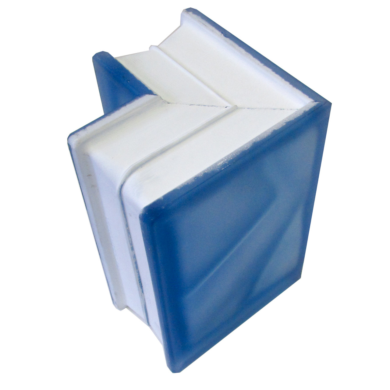 Colored Glass Block | Pegasus Satin | Corner | Blue Glass Block