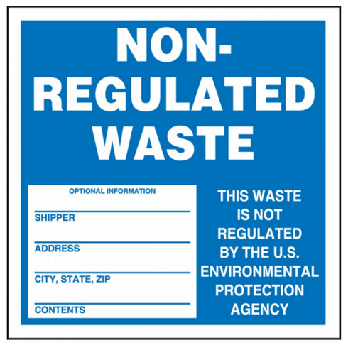 Accuform HZW14 Non Regulated Waste Labels
