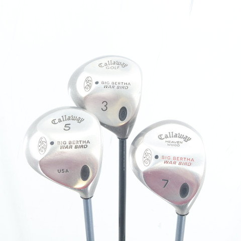 Callaway Big Bertha War Bird Fairway Wood Set 3,5,7 Graphite Firm Stiff S-108084 - Mr Topes Golf