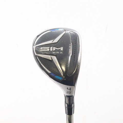 TaylorMade SIM Max Rescue 4 Hybrid 22 Deg Graphite Stiff Flex RH C ...