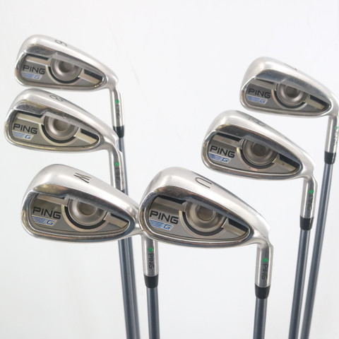 Ping G Iron Set 6-9,W,U Green Dot Graphite Regular Flex RH +1 Inch Over ...