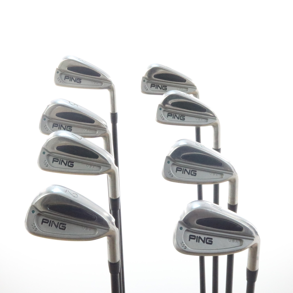 Ping S59 3-W Iron Set Green Dot Graphite Shaft ProLogic Stiff Flex ...