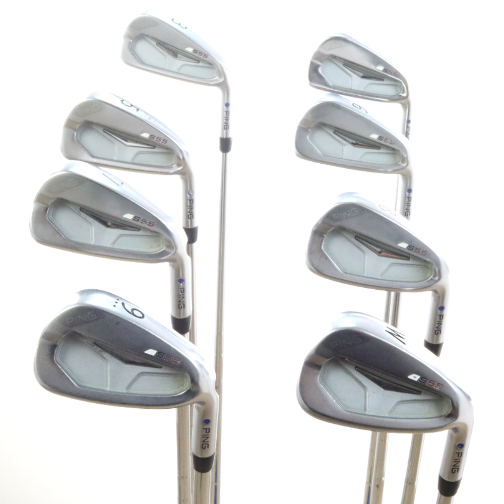 Ping S55 Iron Set 3-W Blue Dot CFS Steel Shaft Stiff Flex Right-Handed 42665A - Mr Topes Golf