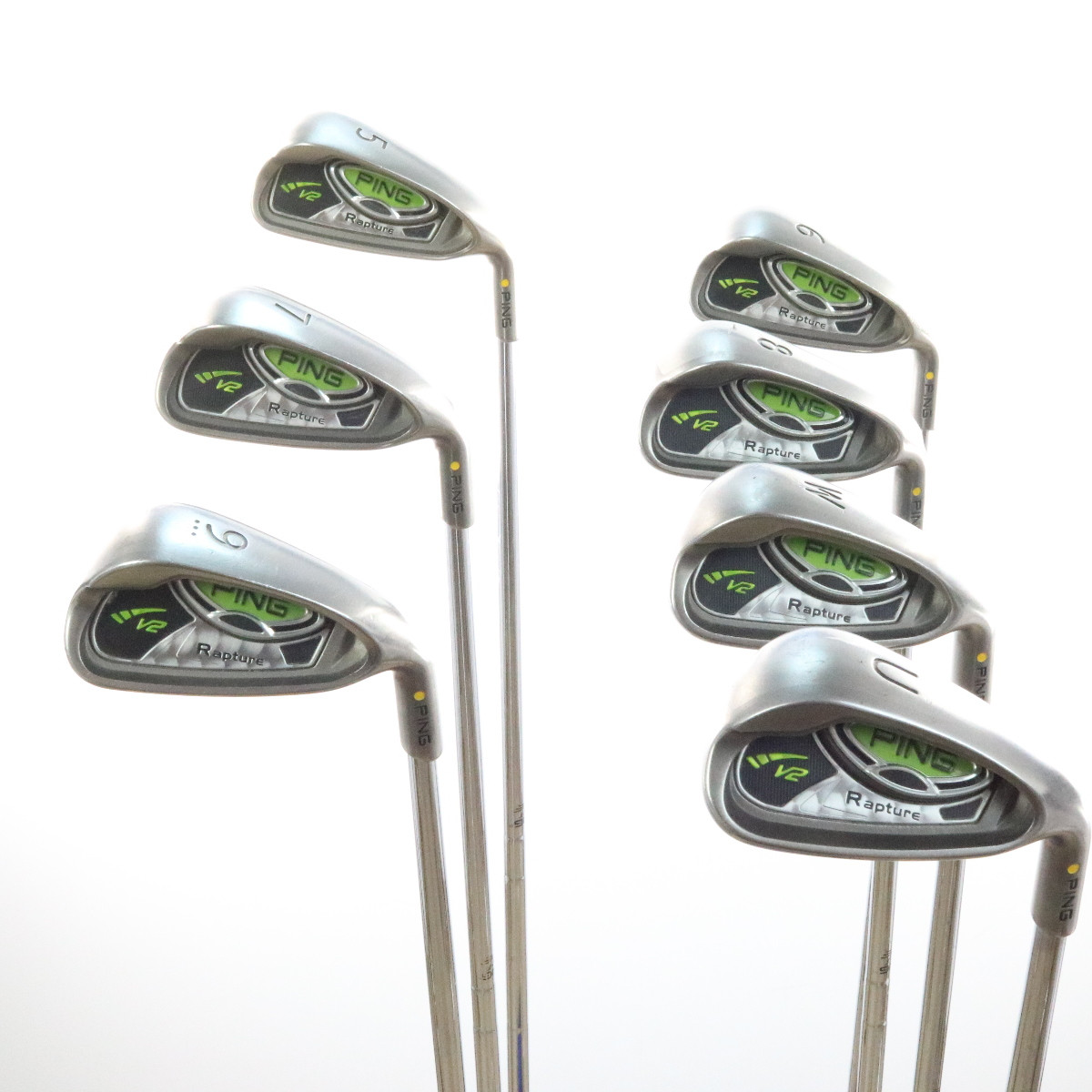 Ping Rapture V2 5-W,U Iron Set Yellow Dot Steel AWT Shaft Stiff Flex ...