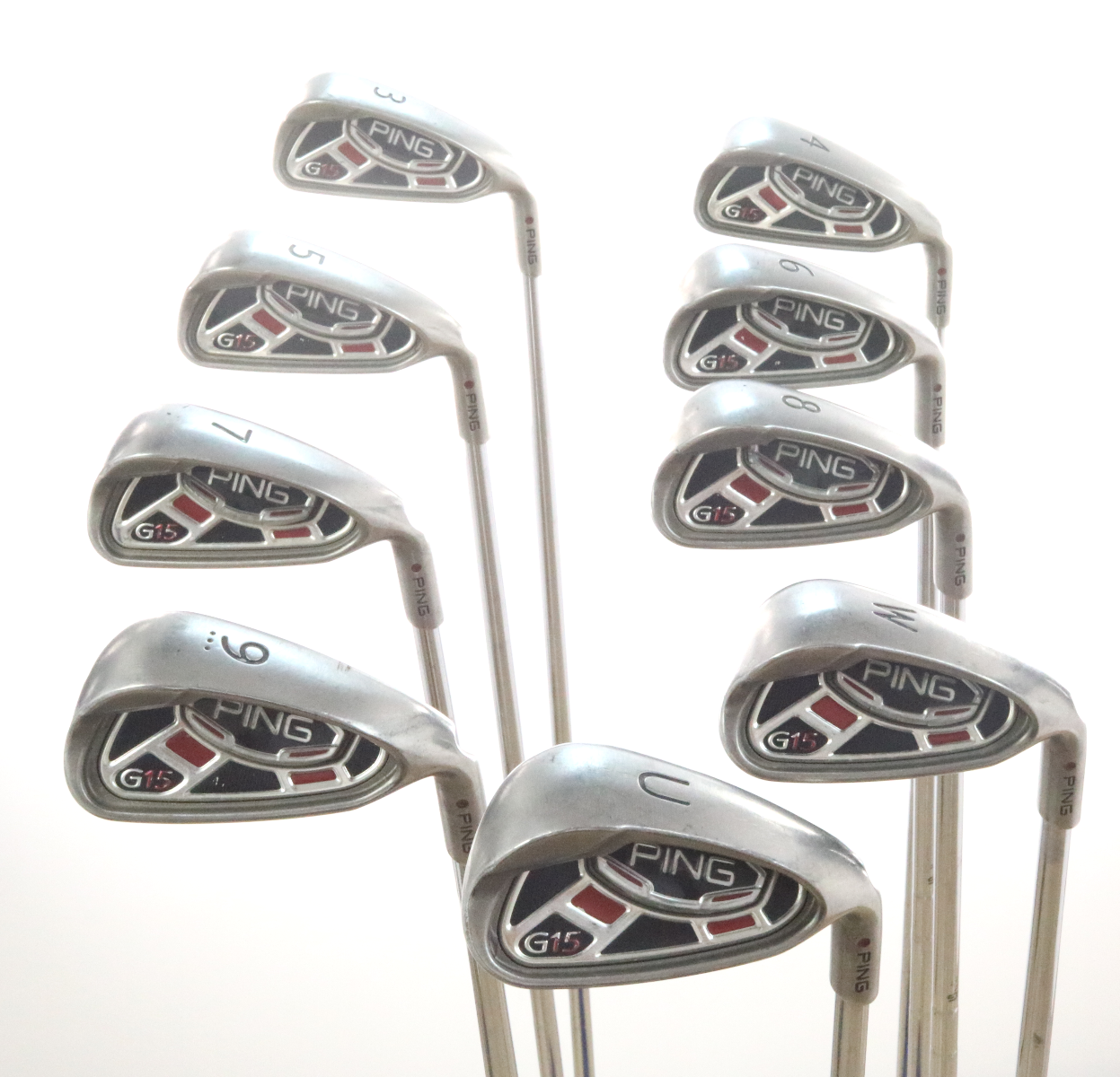 Ping G15 Iron Set 3-W,U Maroon Dot Steel AWT Stiff Flex Right-Handed ...
