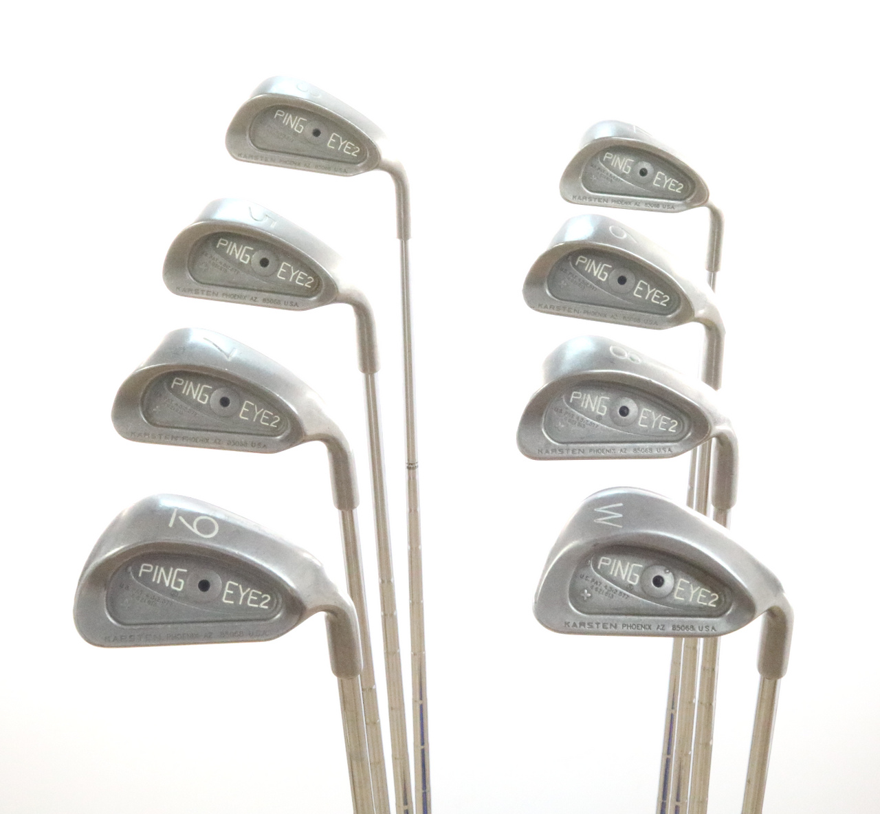 Ping EYE 2 Plus Iron Set 3-W Black Dot ZZ-Lite Steel Stiff Flex 57974A - Mr Topes Golf