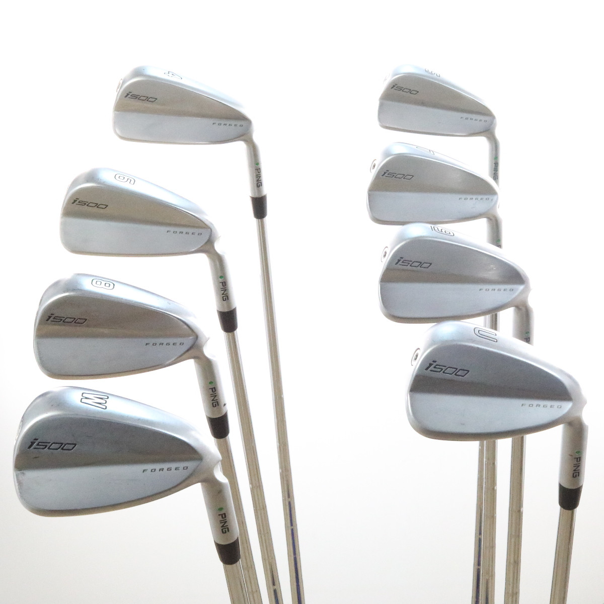 2019 PING i500 Iron Set 4-W,U Green Dot Steel KBS Stiff Flex 58405G ...