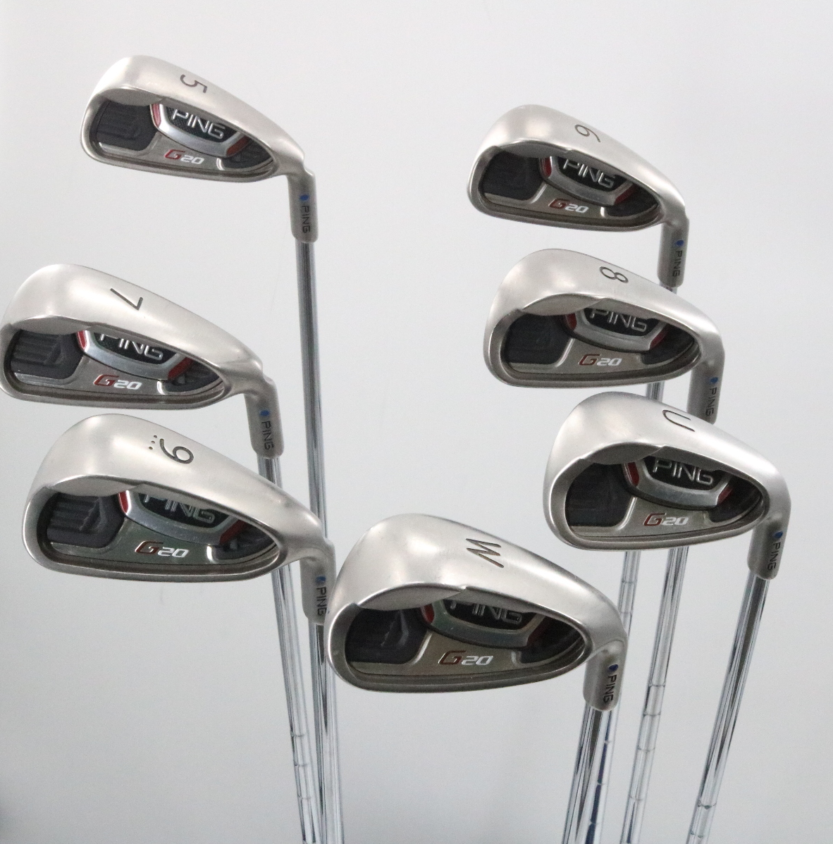Ping G20 Iron Set 5-W,U Blue Dot Steel Shaft CFS Regular Flex 61001A ...