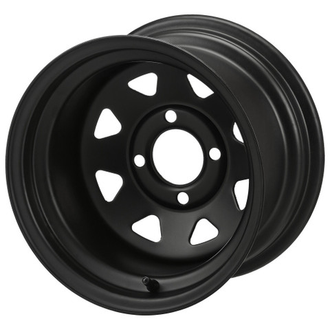 12" Black Steel Golf Cart Wheels D-Type | Golf Cart Tire Supply