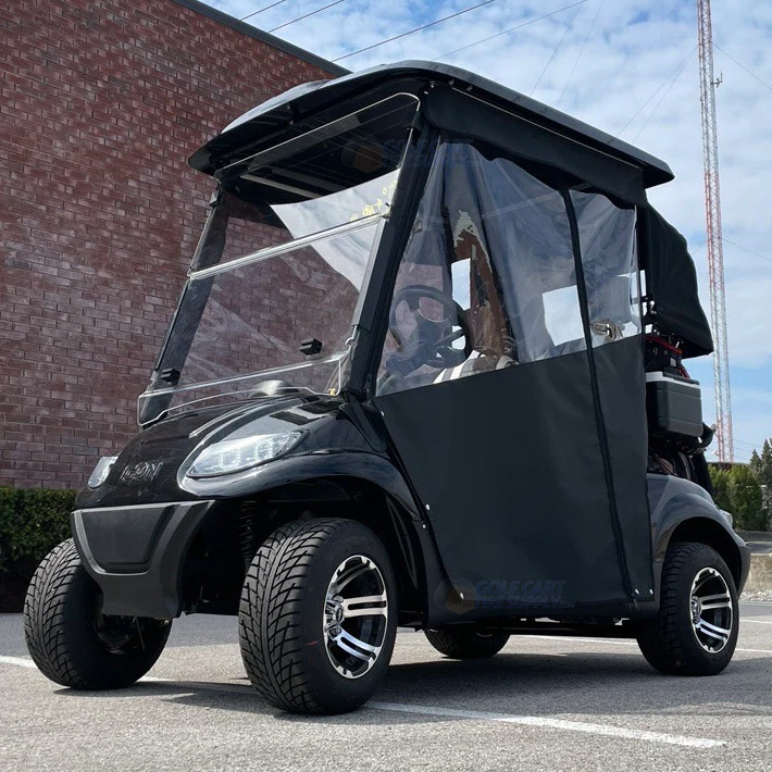 DoorWorks Advanced EV EV1 Golf Cart Enclosure in BLACK Sunbrella | GCTS
